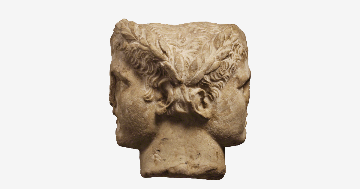 S126. Two-faced herma with male portraits | Fondazione Santarelli ...